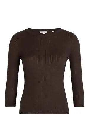VINCE Vince Ribbed Cashmere And Silk-Blend Top