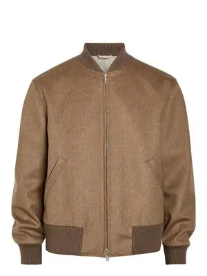 LARDINI Wool Bomber Jacket - Brown