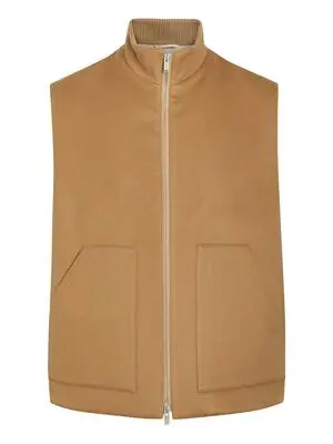 LARDINI Wool And Silk-blend Gilet - Beige