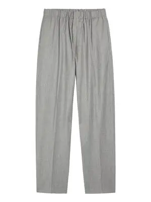 LARDINI Wool And Silk-blend Trousers - Grey