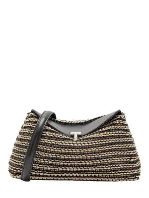 TOTEME T-lock Woven Leather Clutch - Black