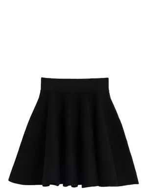 AMI Paris Pleated Midi Skirt - Black