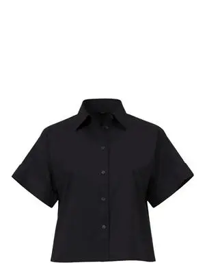 CLOSED Closed Short-Sleeve Cropped Shirt With Pointed Collar