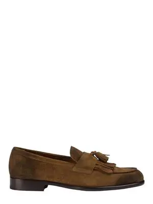 DOUCAL'S Suede Tassel Loafers - Brown