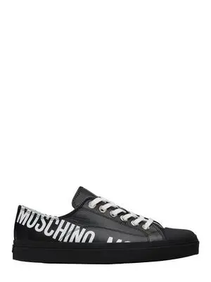 Moschino Print Leather Sneakers - Black
