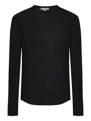 JAMES PERSE Shirttail Hem Crewneck T-shirt - Black