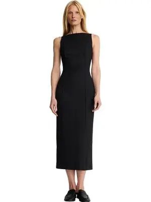 Smythe Sabrina Midi Dress - Deep Black