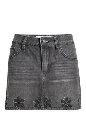 FADE OUT LOUD Charli Denim Miniskirt - Black Wash
