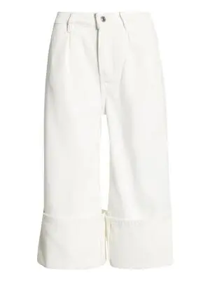 FADE OUT LOUD Roxie Cuffed Selvedge Denim Shorts - Cloud