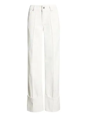 FADE OUT LOUD Ida Selvedge Seamed Wide Leg Jeans - Cloud