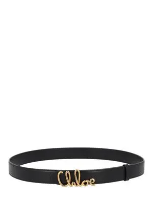 Chloé Belt With Iconic Logo - Black