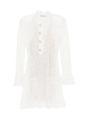 SELF-PORTRAIT Pointelle Knit Mini Dress - Multicolor