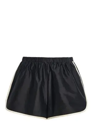 Donni. Striped Silk Taffeta Mini Shorts - Black