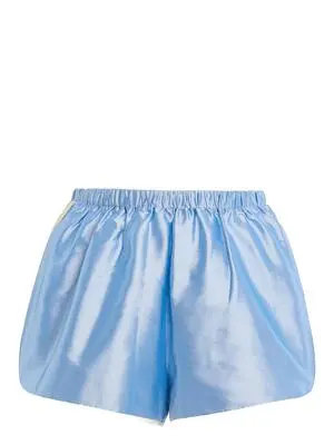 Donni. Striped Silk Taffeta Mini Shorts - Blue