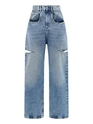 MAISON MARGIELA Cotton Jeans With Cut-out Detail - Blue