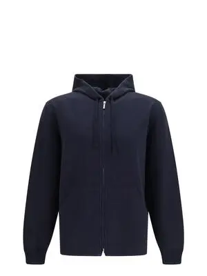 Loro Piana Whitney Hooded Sweatshirt In Luxury Fleece Jersey - Blue