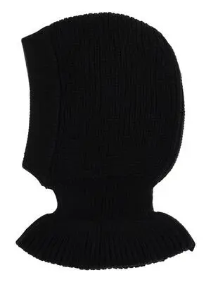 LEMAIRE Ribbed Wool Balaclava - Black