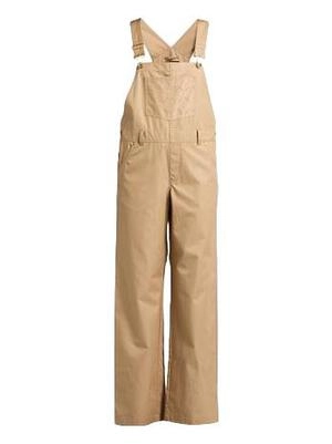 Herno Cotton Twill Overalls With Embroidered Logo - Beige
