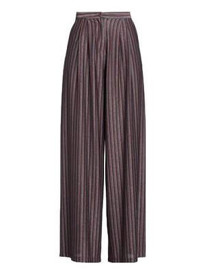 Momoni Burgundy High-waisted Wide-leg Pants - Red