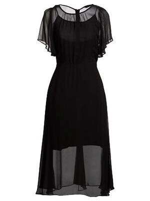 Armani Exchange Midi Dress With Gathered Detail - Black
