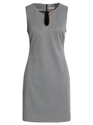 OLTRE Houndstooth Jacquard-knit Mini Dress - Black