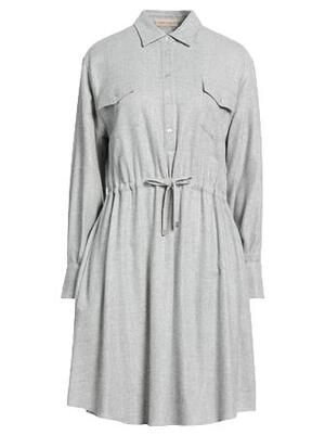 PUROTATTO Light Shirt Dress In Light Viscose, Wool, Polyester, And Polyamide - Grey