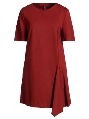 MANILA GRACE Manila Grace Asymmetrical Crewneck T-Shirt Dress Red