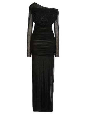Amen Tulle Maxi Dress With Crystal Embellishments - Black