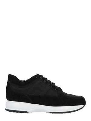 Hogan Leather And Textile Fibers Low Top Sneakers - Black