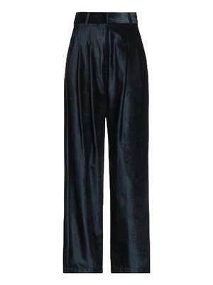 FORTE_FORTE Velvet High-waisted Straight-leg Pants - Blue