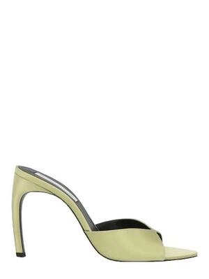 Victoria Beckham Light Textile Fiber Slide Sandals - Green
