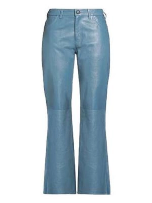 Marni Slate Leather Flared Pants - Blue