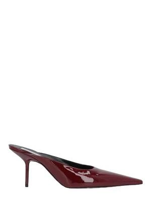 Victoria Beckham Patent Leather Mules - Red