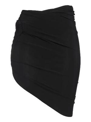 Jacquemus Asymmetric Gathered Midi Skirt - Black