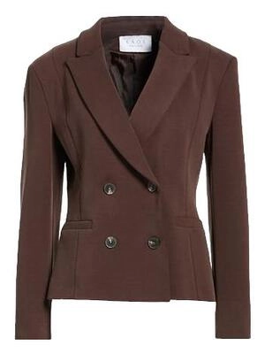 KAOS Dark Double-breasted Modal & Polyester Blazer - Brown