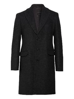 TOMBOLINI Charcoal Single-breasted Flannel Coat - Grey