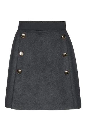 Dolce & Gabbana Charcoal Midi Skirt - Grey