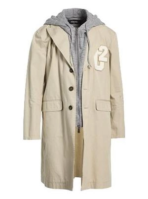 Dsquared2 Overcoat With Embellishment And Hooded Detail - Grey