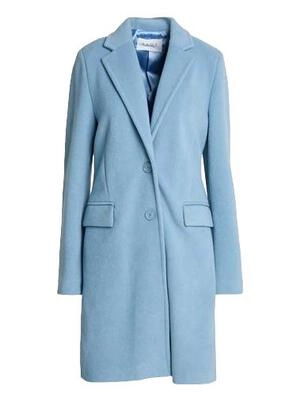 KAOS Polyester Single-breasted Coat - Light Blue