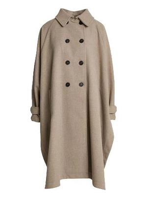 KAOS Double-breasted Coat With Puffed Sleeves - Grey