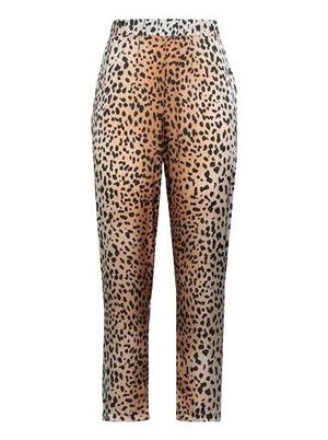 Liu Jo Leopard Print Satin Track Pants - Beige