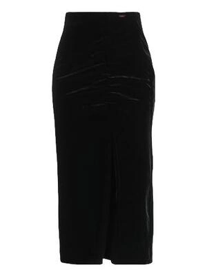 Armani Exchange Velvet Pencil Midi Skirt - Black