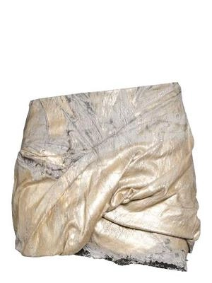 Rick Owens Metallic Flared Denim Skirt - Gold