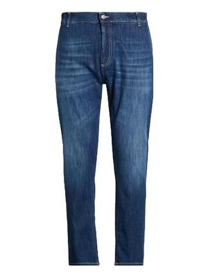 DONDUP Tapered Jeans With Designer Plaque In Dark Wash Denim - Blue