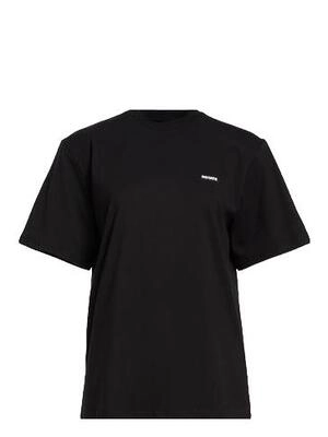 ROTATE BY BIRGER CHRISTENSEN Oversized Organic Cotton T-shirt With Shoulder Pads - Black