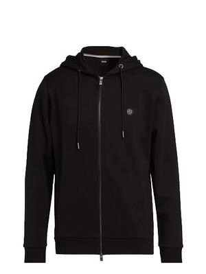 BOSS Cotton & Polyester French Terry Hoodie - Black