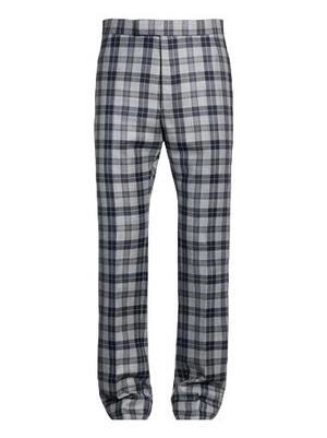 Thom Browne Wool Tartan Pattern Tailored Pants - Grey