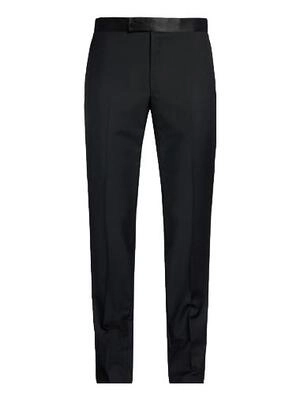 LANVIN Virgin Wool, Mohair Wool, Silk, And Polyester Tailored Pants - Black