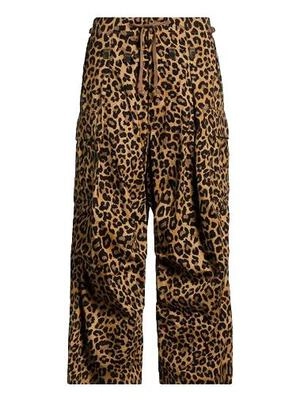 KAPITAL KAPITAL Camel Cotton Leopard-Print Cargo Pants