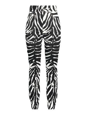 Dolce & Gabbana Zebra Print Tapered Cotton Twill Pants - Black